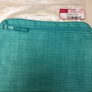 thirty-one | Bags | Thirty One Pocket A Tote Turquoise Cross Pop Nip ...